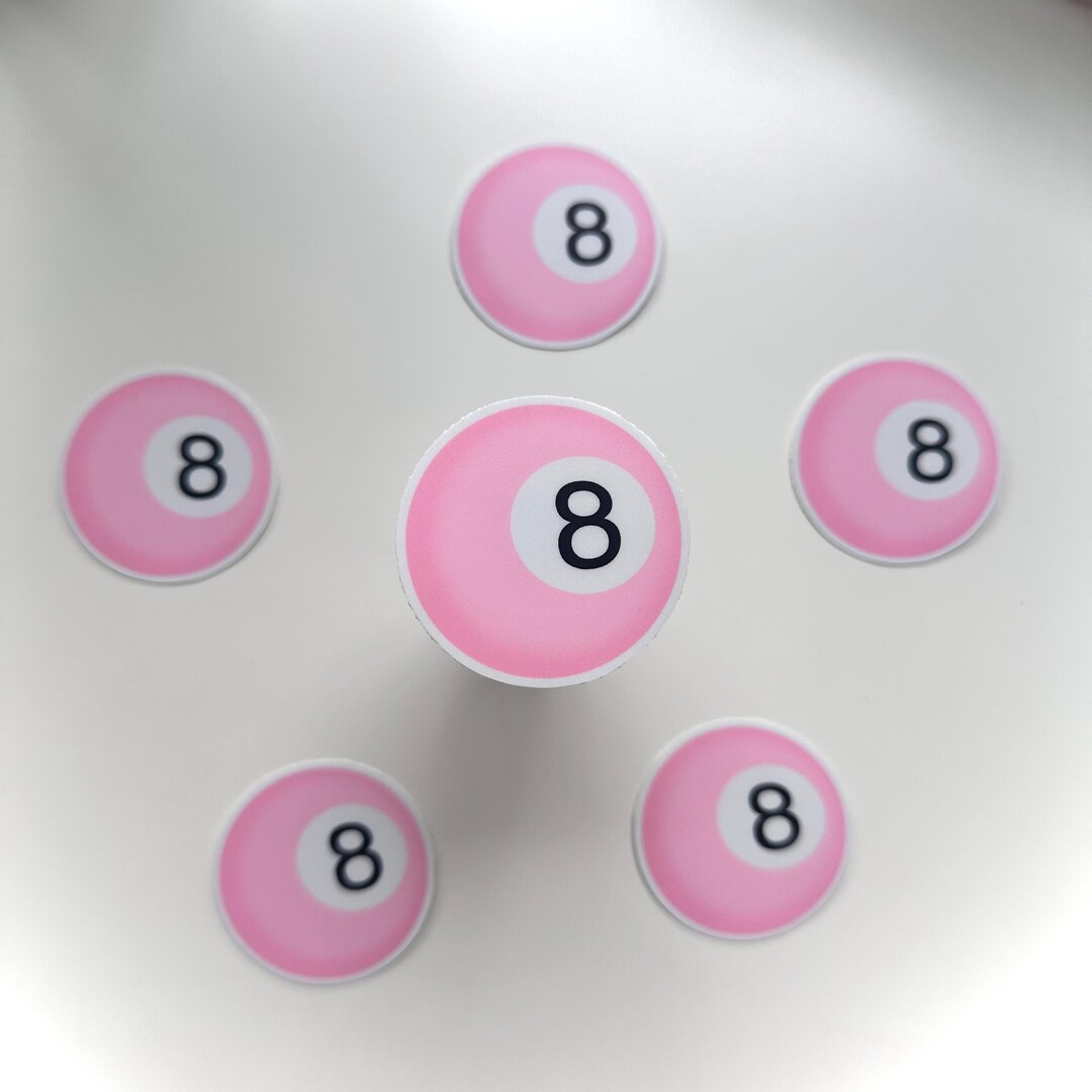 Pink Magic 8 Ball Sticker | Circle Matte Fortune Spooky UV Water ...