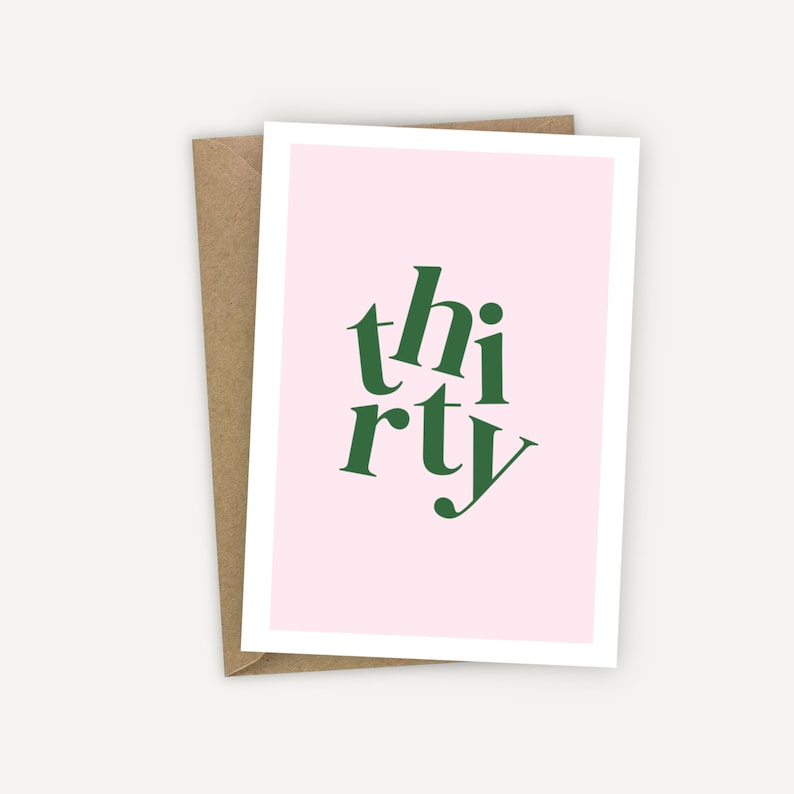 Thirty Happy 30th Birthday Card Milestone Simple Typography - Etsy