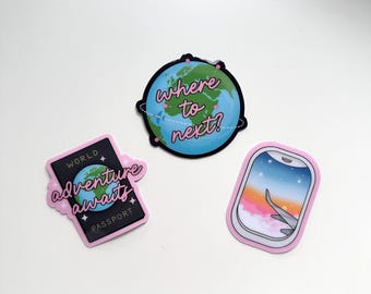 Large Suitcase Luggage Sticker Travel the World Club Adventure Awaits ...