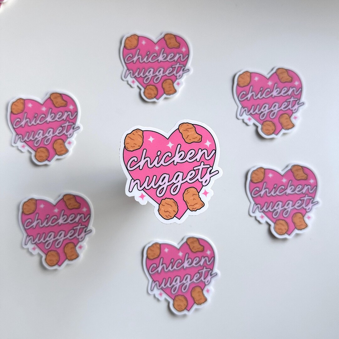 Chicken Nuggets Heart Sticker | Sparkle Pink Fast Food Cute Girly Phone ...