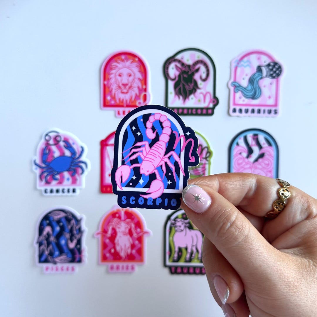 Zodiac Star Sign Sticker | Celestial Animal Astrology Water Resistant ...