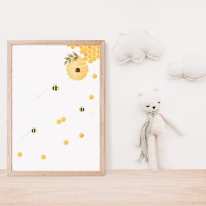 Honey Bee Decor/ Honey Bee/ Bee Print/ Bee Art/ Bee Wall - Etsy