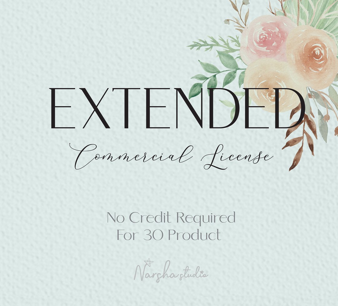 Extended Commercial License for Clip Art or Digital Paper Pack - for 30 ...