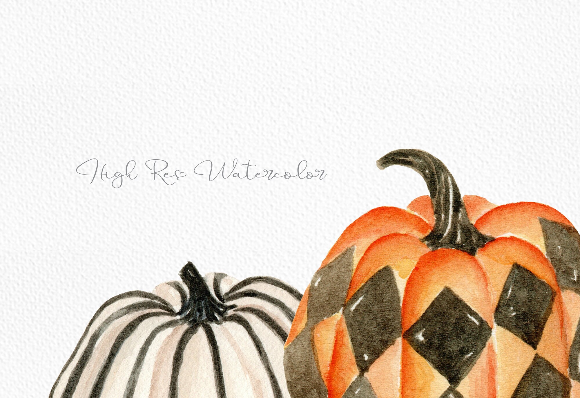 Watercolor Halloween Pumpkin Png Fall Clipart Autumn Clipart - Etsy