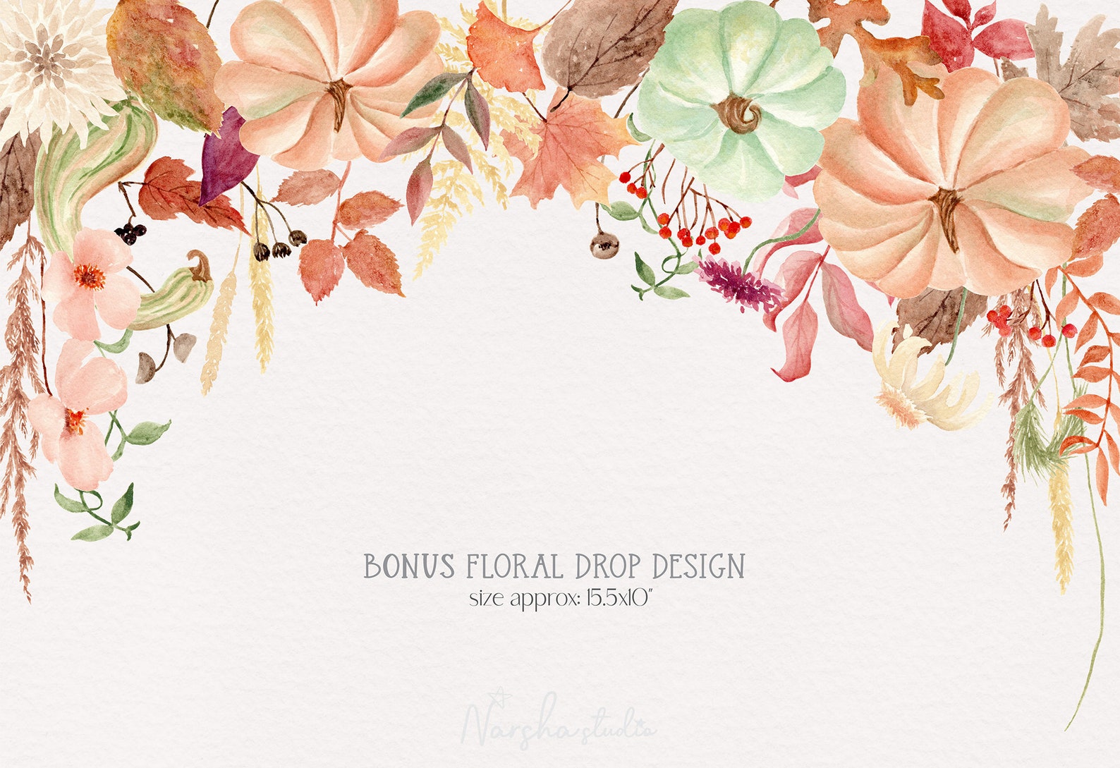 Watercolor Fall Clipart Autumn Clipart Pumpkin Clipart - Etsy