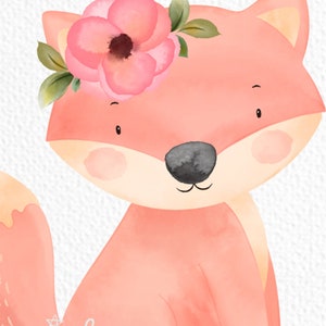 Baby Fox Watercolor Clip Art/ Baby Shower Clipart/ Baby Animal Clipart ...