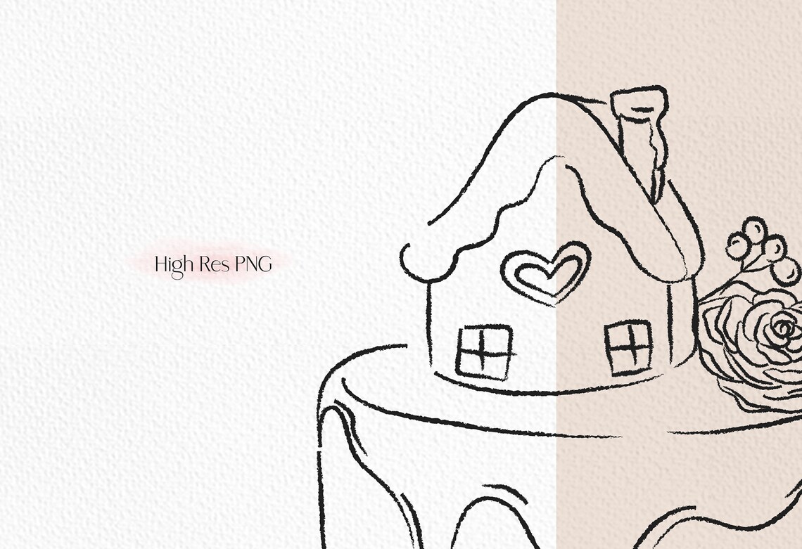 Winter Clipart Christmas Line Art Clip Art Holiday Clipart - Etsy