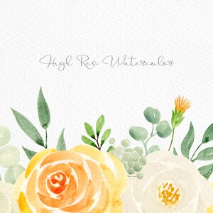 Watercolor Yellow Rose Clipart Floral Frame Clipart Flower Frame Png ...