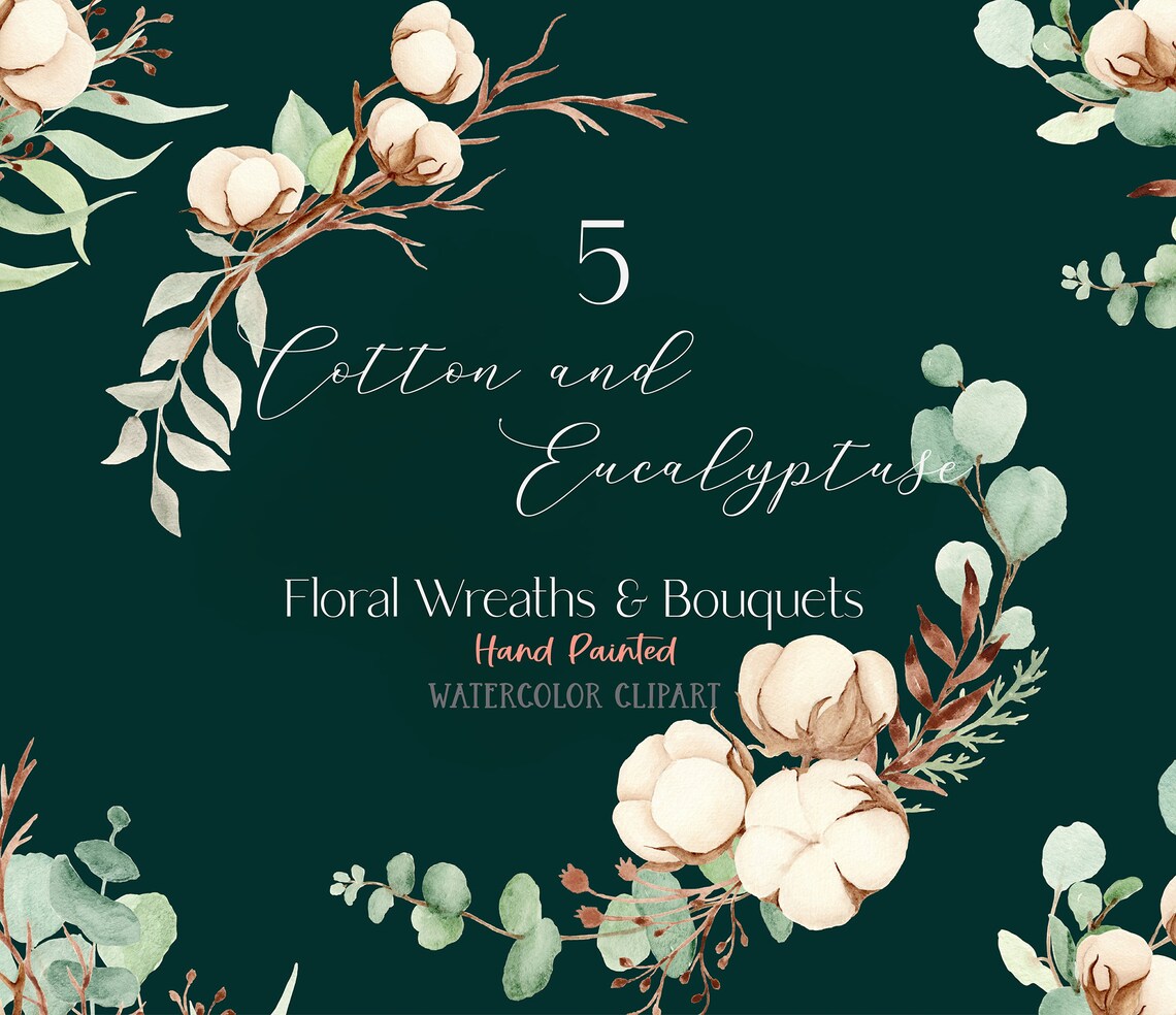 Eucalyptus Wreath Watercolor Clipart Watercolor Greenery - Etsy