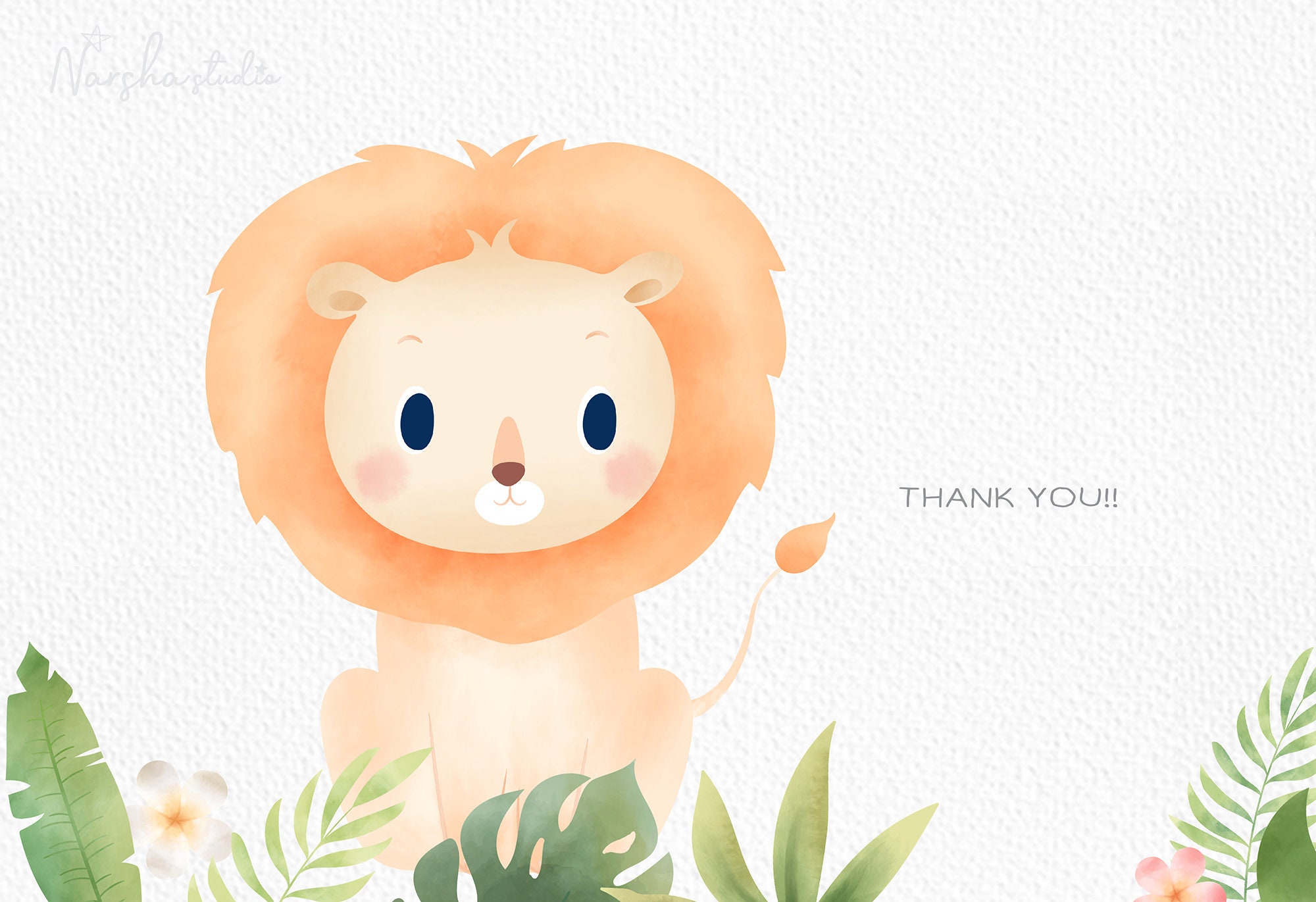 Little Safari Watercolor Clip Art Safari Animal Jungle Baby | Etsy