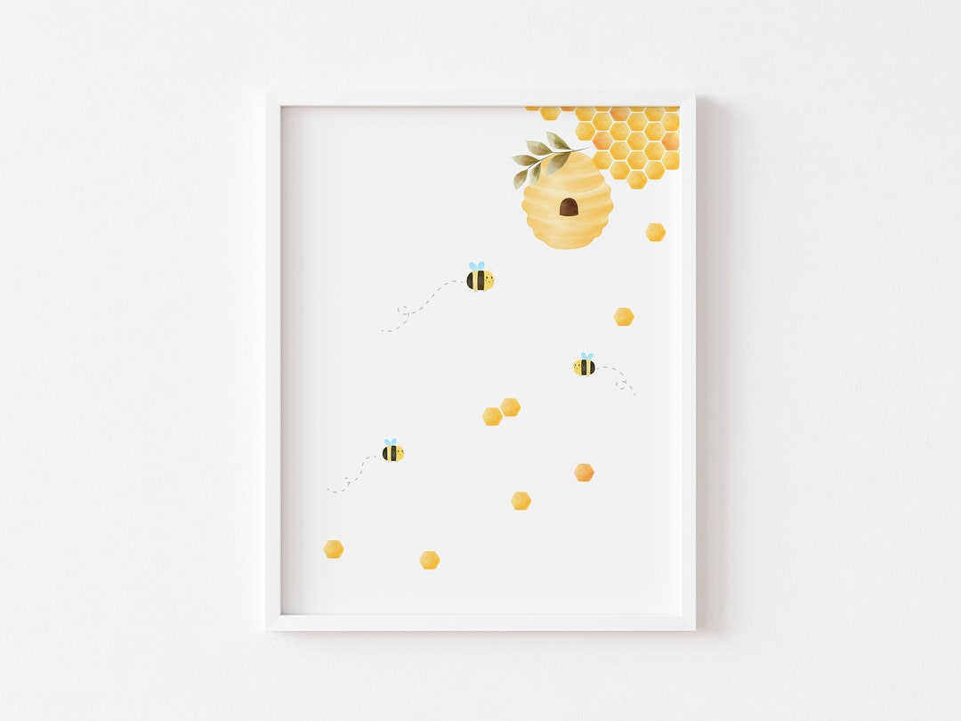 Honey Bee Decor/ Honey Bee/ Bee Print/ Bee Art/ Bee Wall Decor/ Poster ...