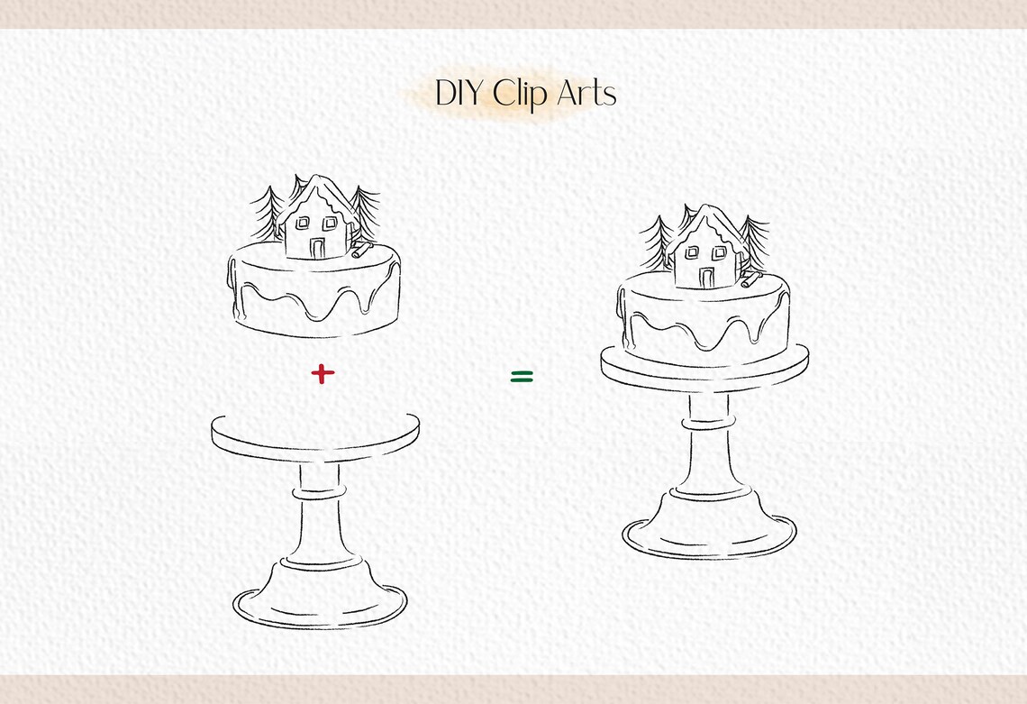 Winter Clipart Christmas Line Art Clip Art Holiday Clipart - Etsy