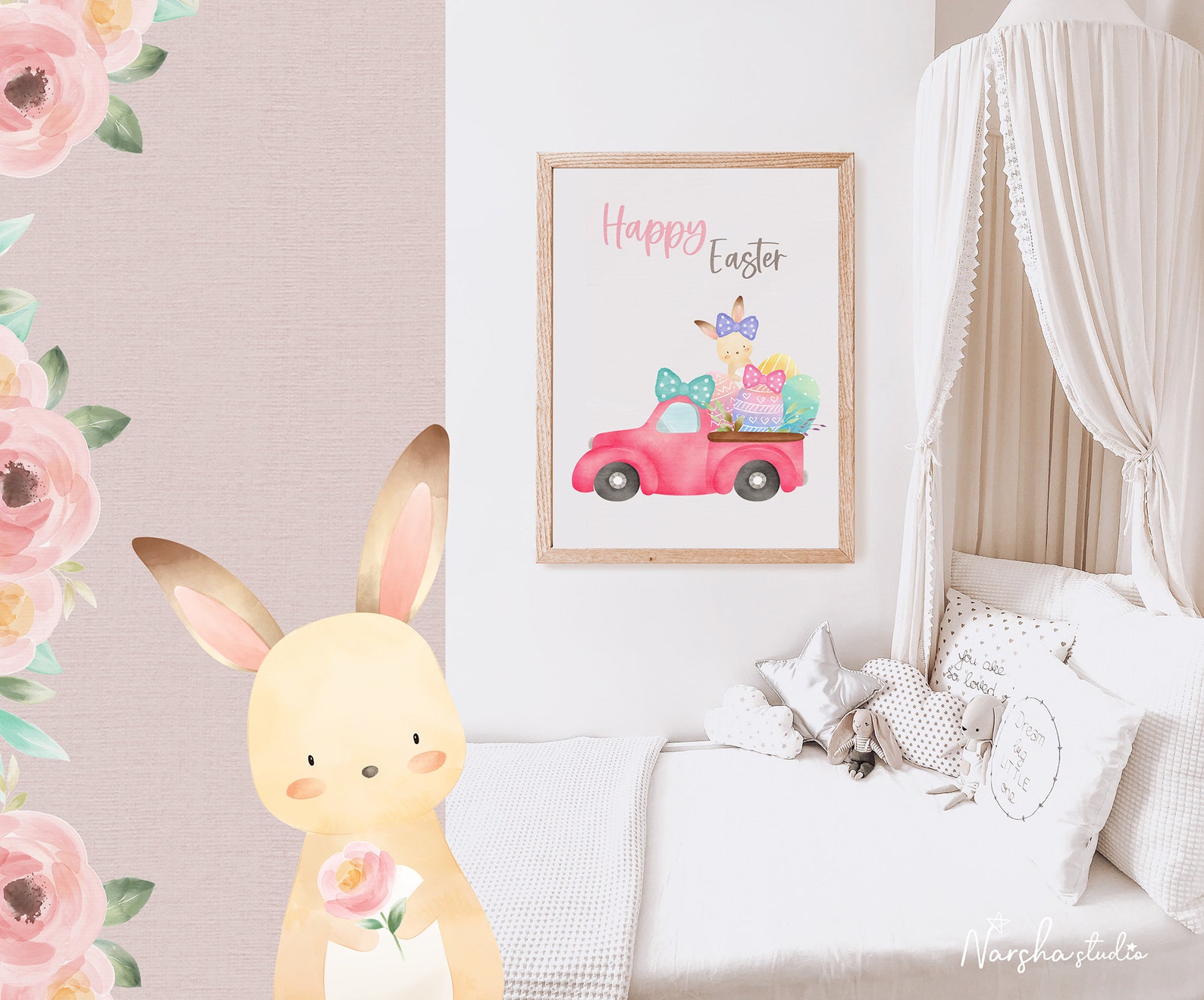 Easter Truck Watercolor Clip Art/ Happy Easter Png/ Easter Truck Png ...