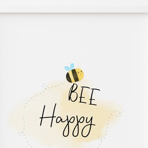 Bee Happy Print/ Printable Bee Art/ Bee Wall Decor/ Bee Art Print ...