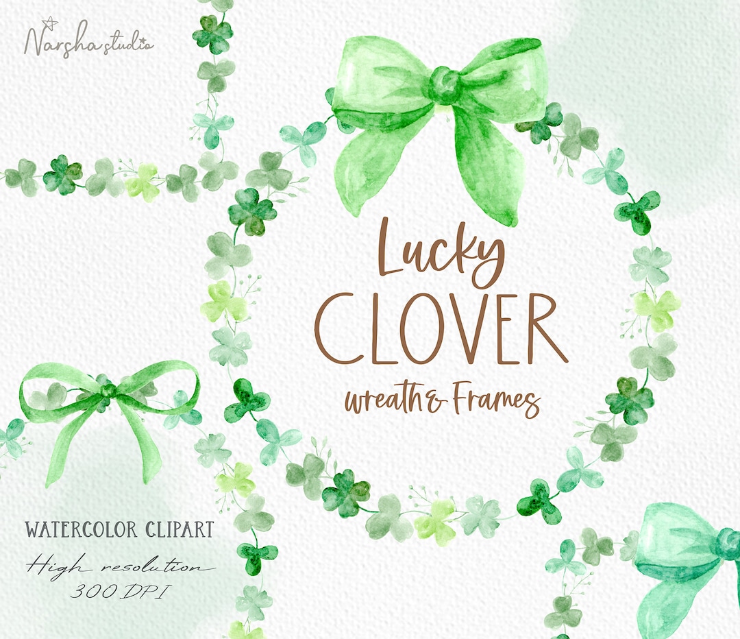 Watercolor Clover Wreaths & Frames St. Patricks Day Clipart Set / St ...