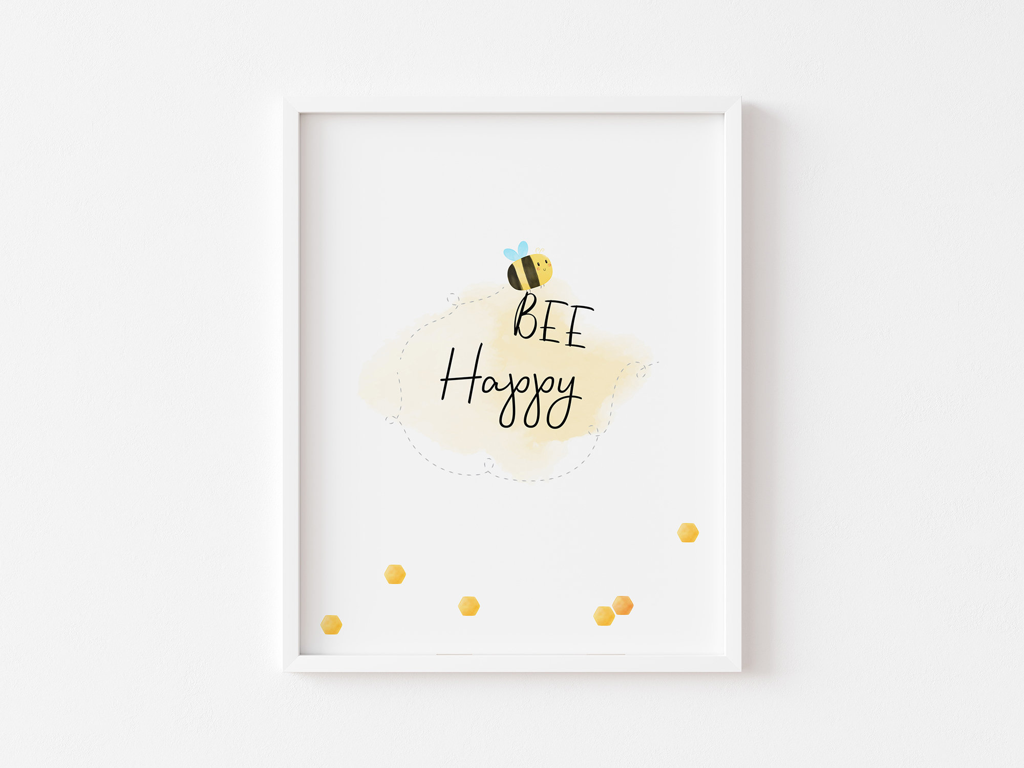 Set of 3 Prints/ Bee Happy Nursery Wall Art Poster/ Nursery - Etsy