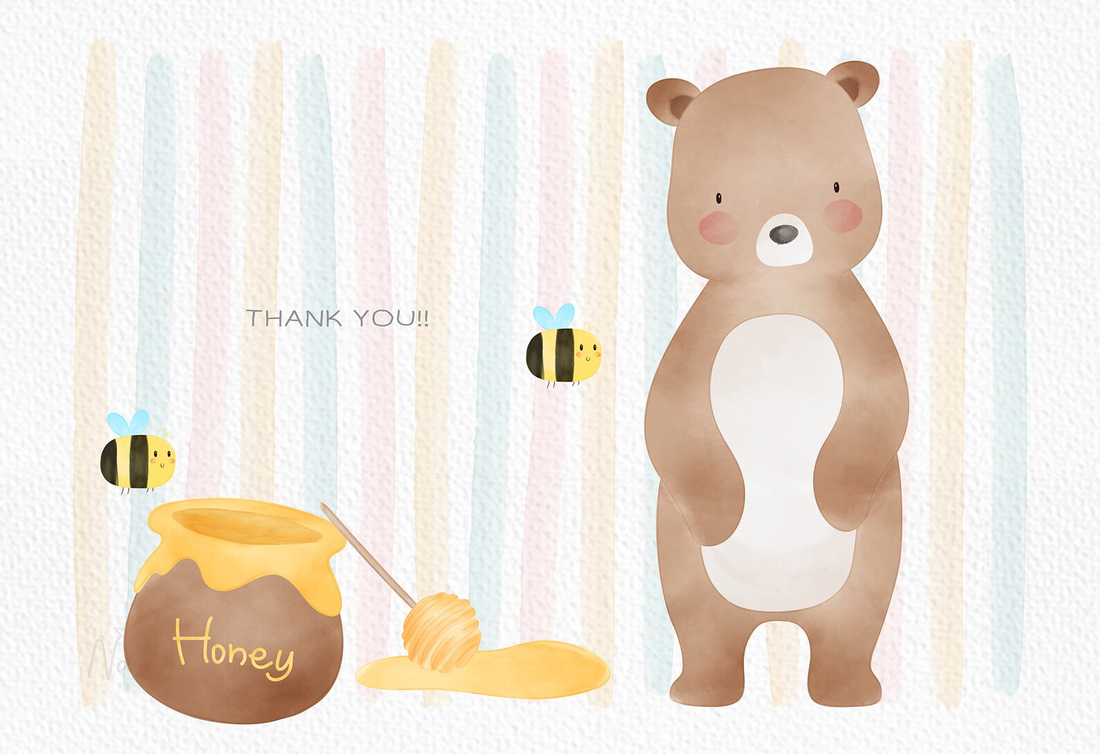 Honey Bear Watercolor Clip Art/ Baby Bear Clipart/ Honey | Etsy Canada