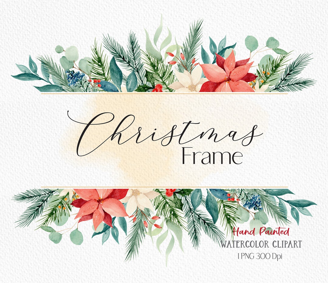 Watercolor Christmas Frames Clipart Winter Clipart Winter Border Png ...