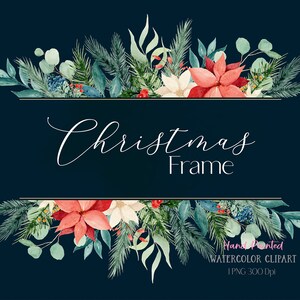 Watercolor Christmas Frames Clipart Winter Clipart Winter Border Png ...