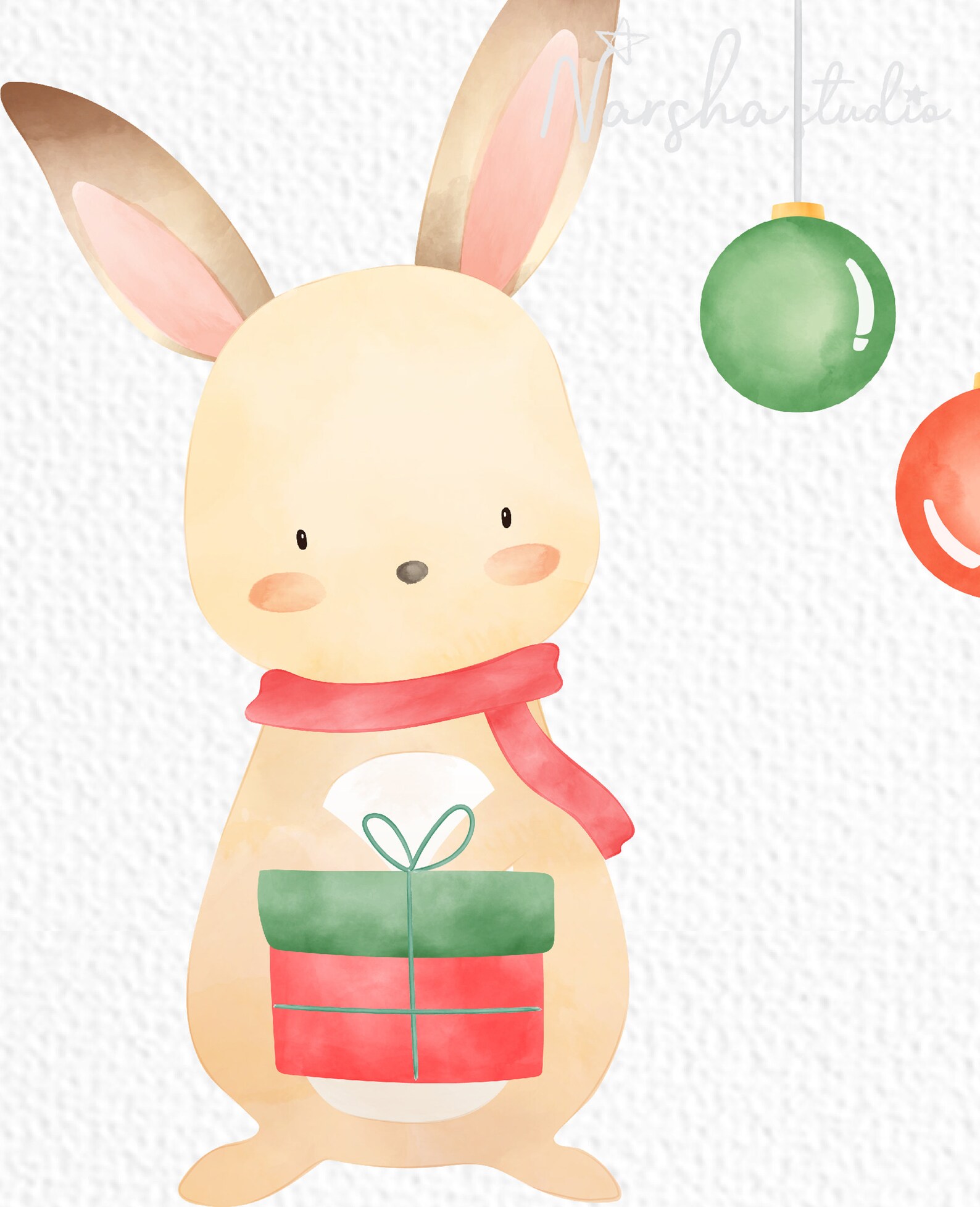 Happy Christmas Clip Art/ Christmas Illustration/ Merry | Etsy