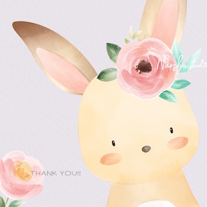 Rabbit Watercolor Clip Art/ Easter Bunny/ Easter Printable/ Baby Bunny ...