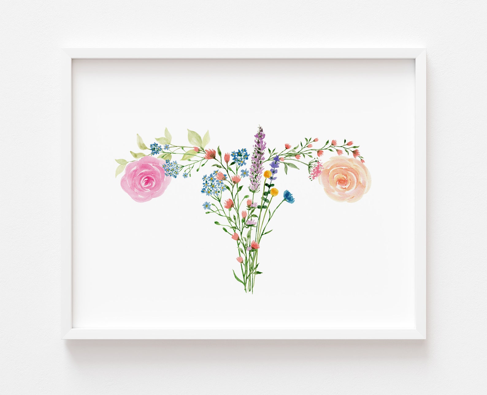 Anatomical Uterus Flower Watercolor Clipart Medicine Poster - Etsy