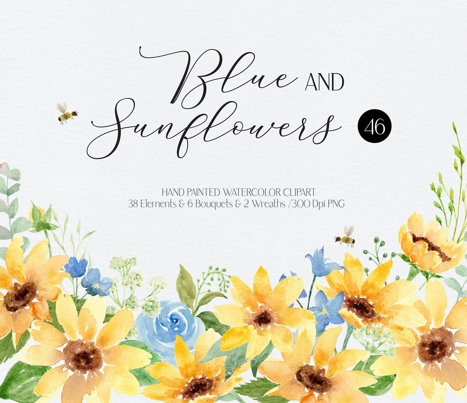 Watercolor Sunflower Clipart Sunflower Png Summer Clipart - Etsy