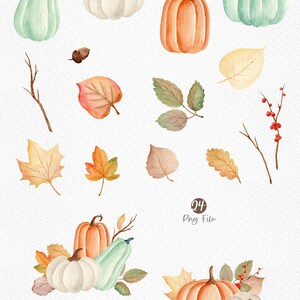 Watercolor Fall Clipart Watercolor Pumpkins Clipart Pumpkin ...