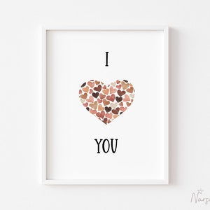 Brown Hearts Watercolor Clip Art/ Valentine's Watercolor Love Hearts ...