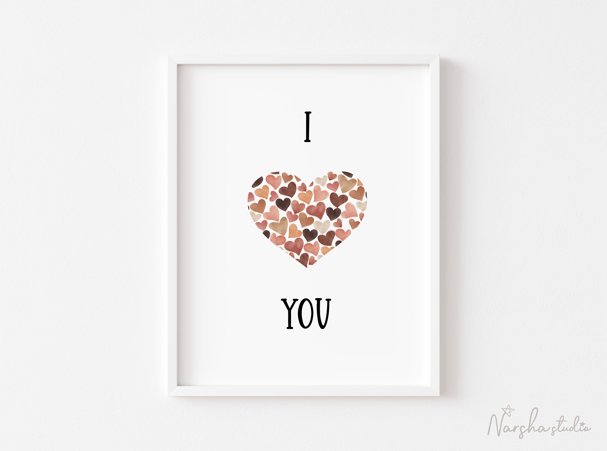 Brown Hearts Watercolor Clip Art/ Valentine's Watercolor | Etsy