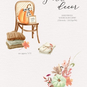Watercolor Autumn Decor Clipart Thanksgiving Decor Fall Leaves ...