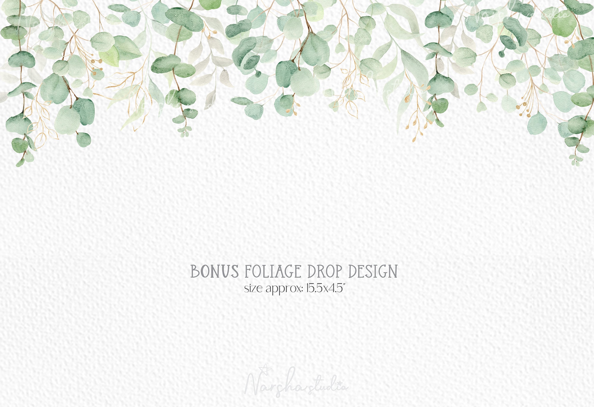 Watercolor Eucalyptus Clipart Greenery Clipart Green and Gold - Etsy