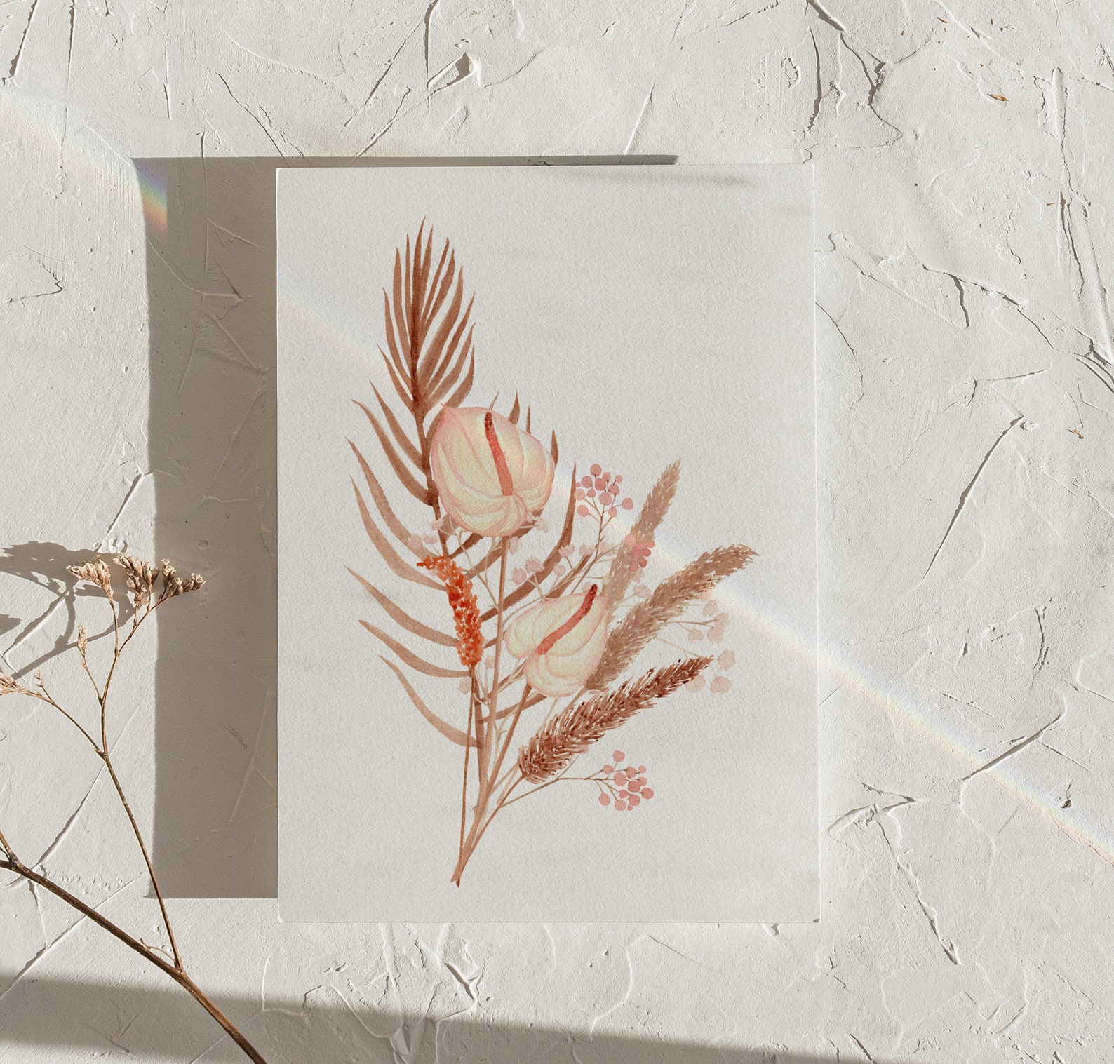 Watercolor Dried Flower Clipart Boho Flower Clipart Boho - Etsy