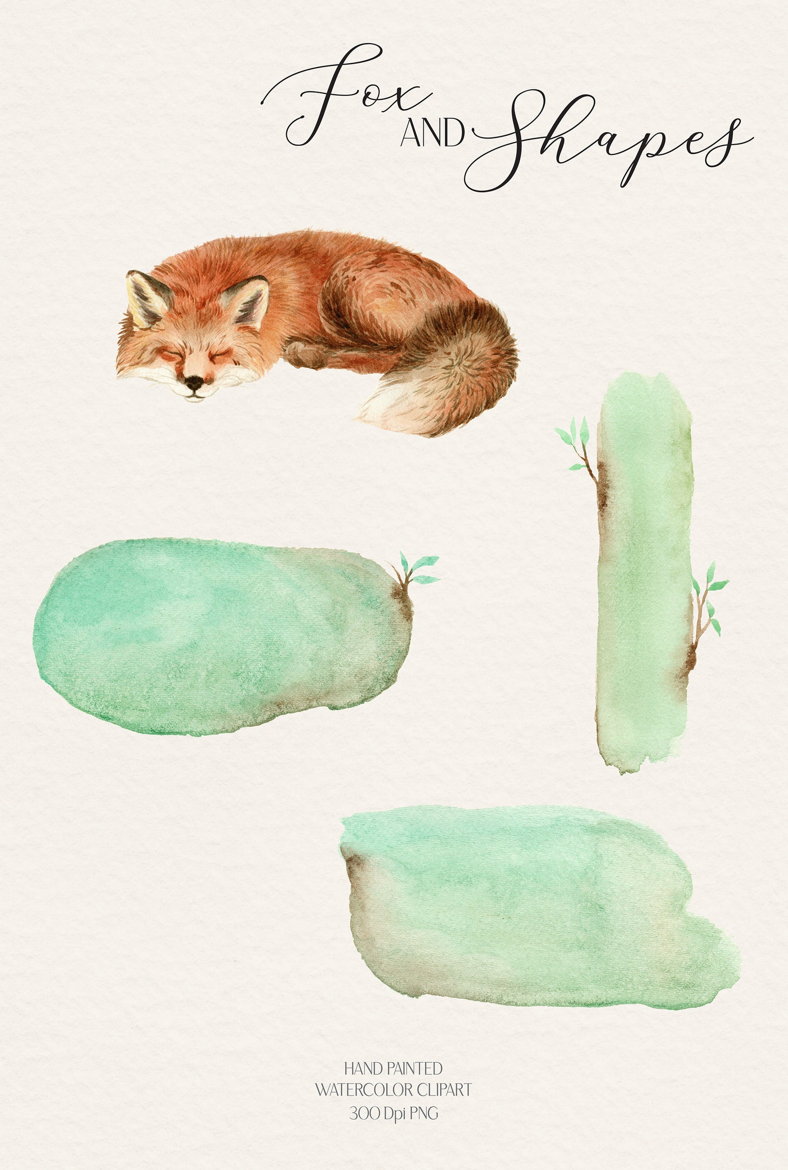 Watercolor Fox Clipart Woodland Clipart Animal Clipart - Etsy