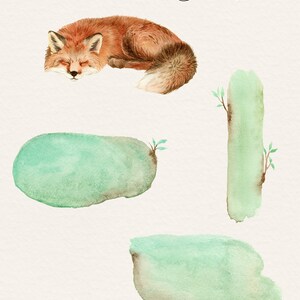 Watercolor Fox Clipart Woodland Clipart Animal Clipart Watercolor Fox ...