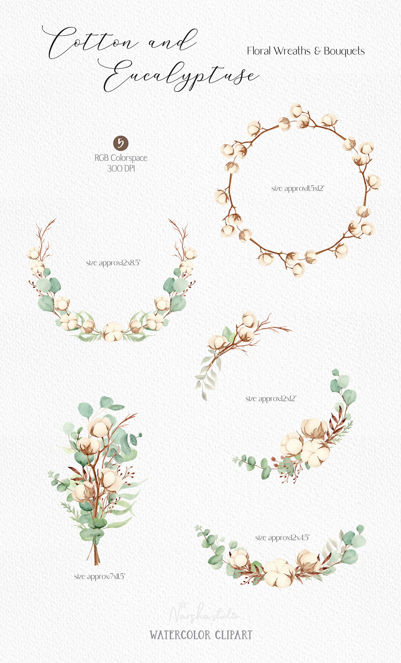 Eucalyptus Wreath Watercolor Clipart Watercolor Greenery - Etsy