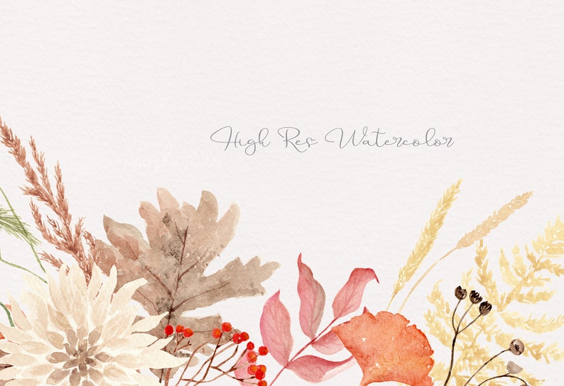 Watercolor Fall Clipart Autumn Clipart Thanksgiving Clipart Floral ...