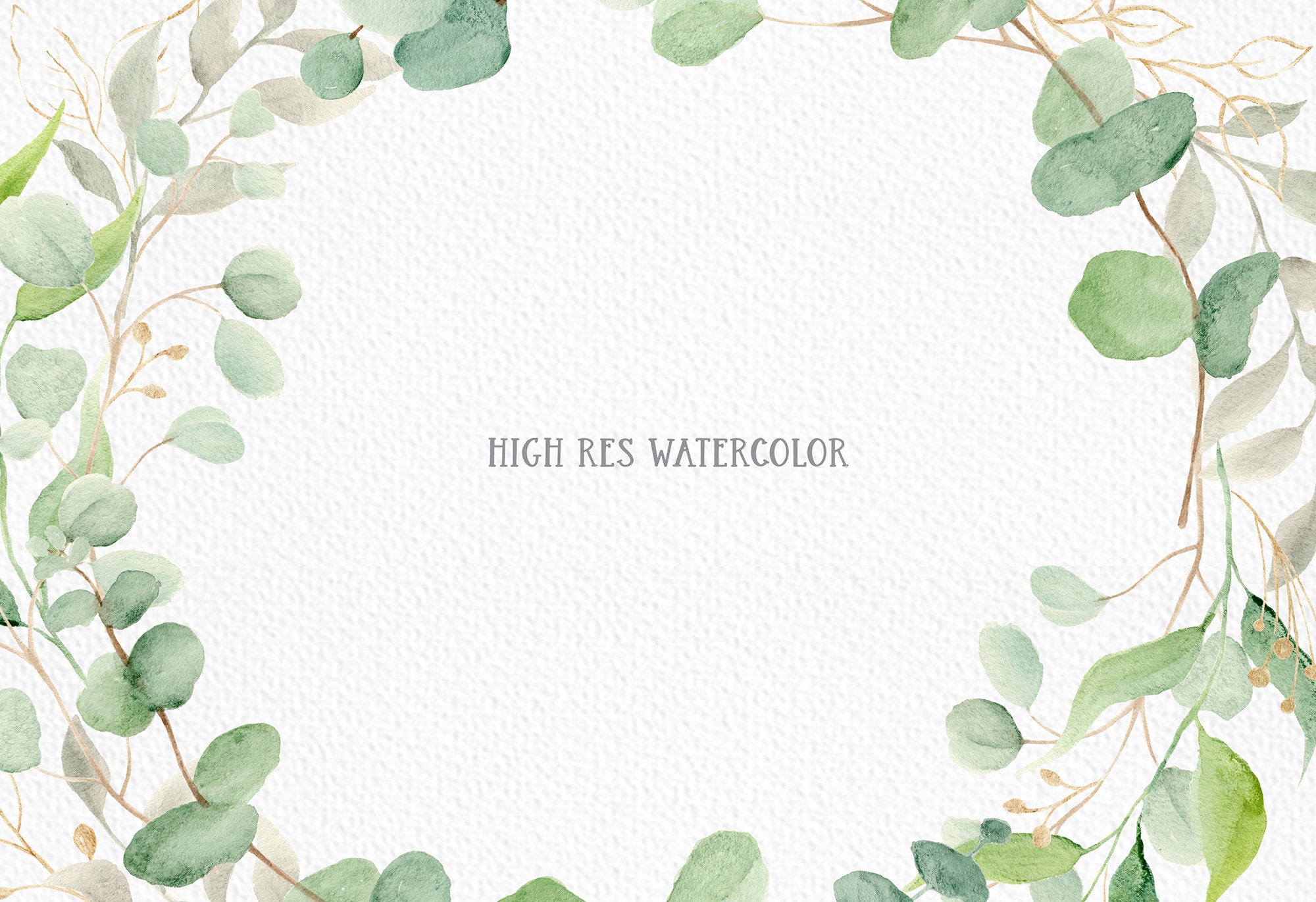 Watercolor Eucalyptus Wreath Clipart Greenery Wreath Png - Etsy