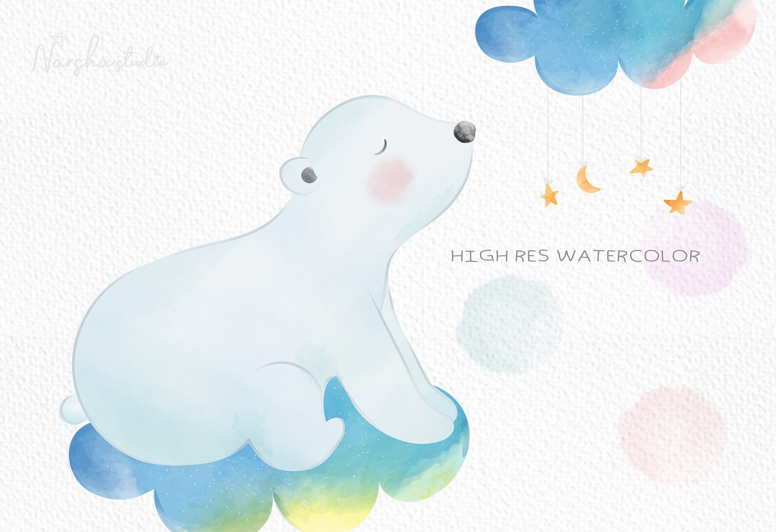 Baby Bear Watercolor Clipart/polar Bear/bear/baby Bear - Etsy
