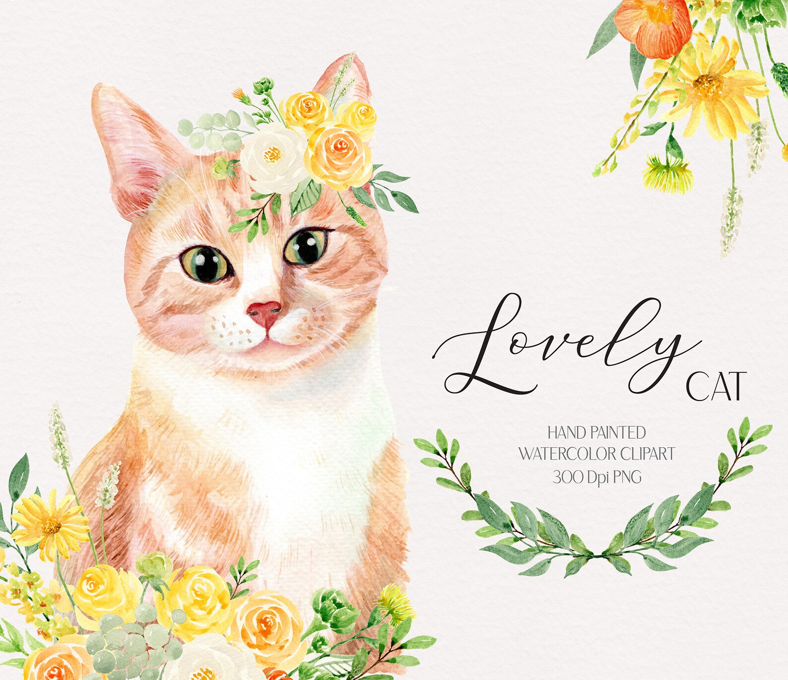 Watercolor Cat Clipart Cat Png Kitten Clipart Pet Clipart Cat - Etsy