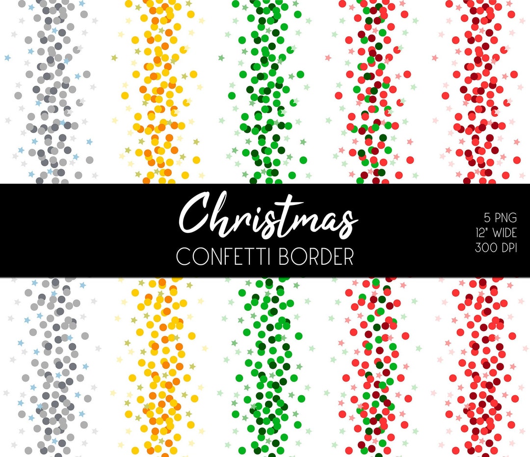 Confetti Clip Art/ Confetti Borders/ Christmas Border/ Christmas ...
