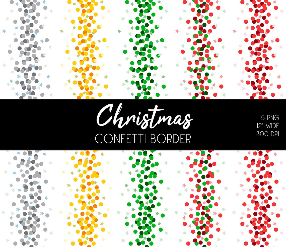 Confetti Clip Art/ Confetti Borders/ Christmas Border/ | Etsy