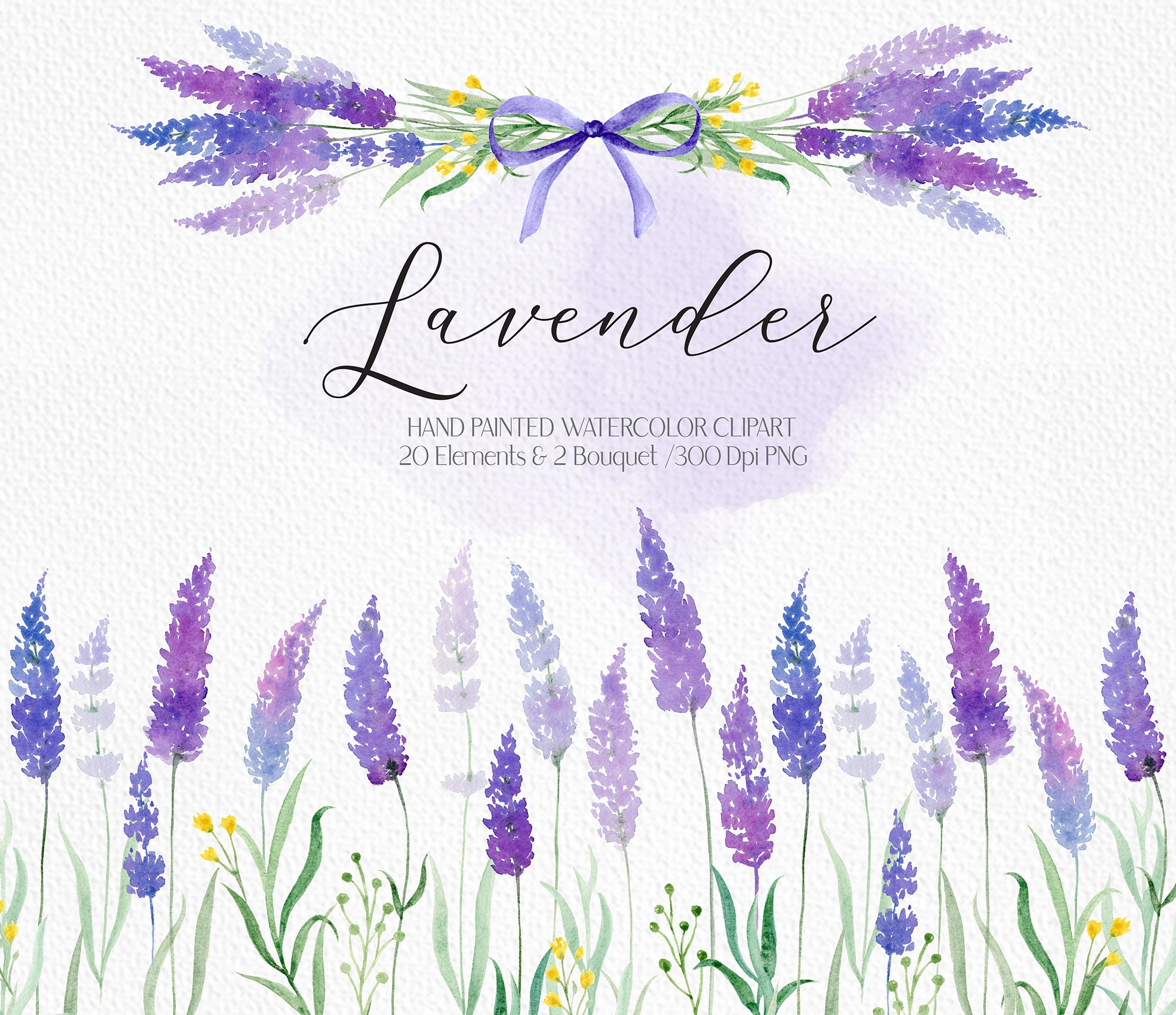 Watercolor Lavender Flowers Clipart. Lavender Art Lavender - Etsy