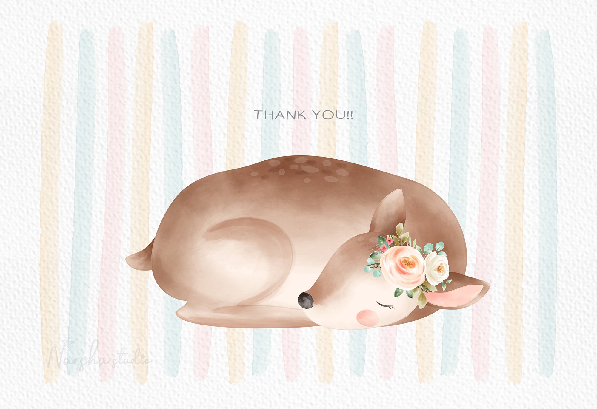 Lovely Deer Watercolor Clip Art/ Deer Watercolor/ Baby Deer | Etsy