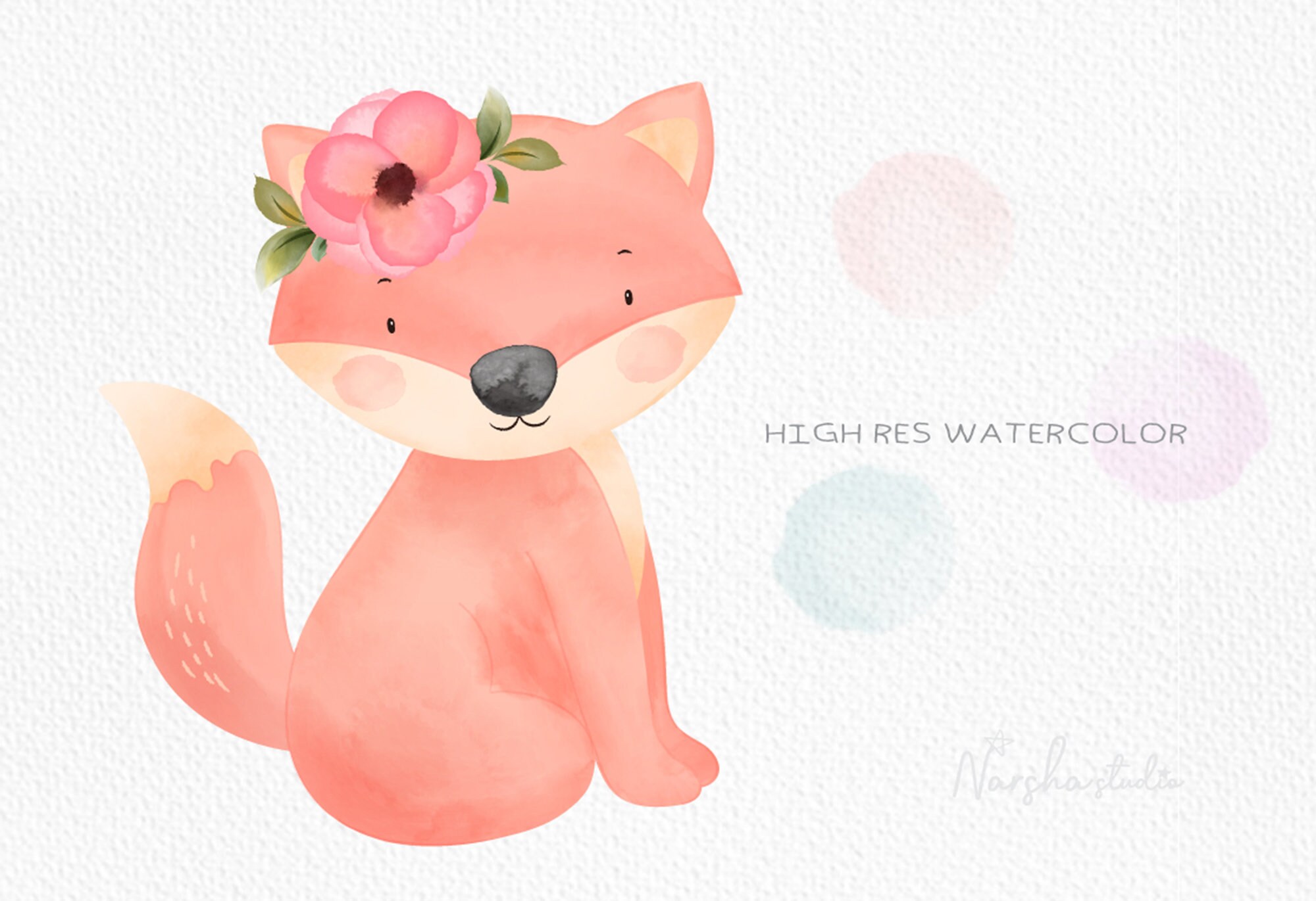 Baby Fox Watercolor Clip Art/ Baby Shower Clipart/ Baby Animal - Etsy ...