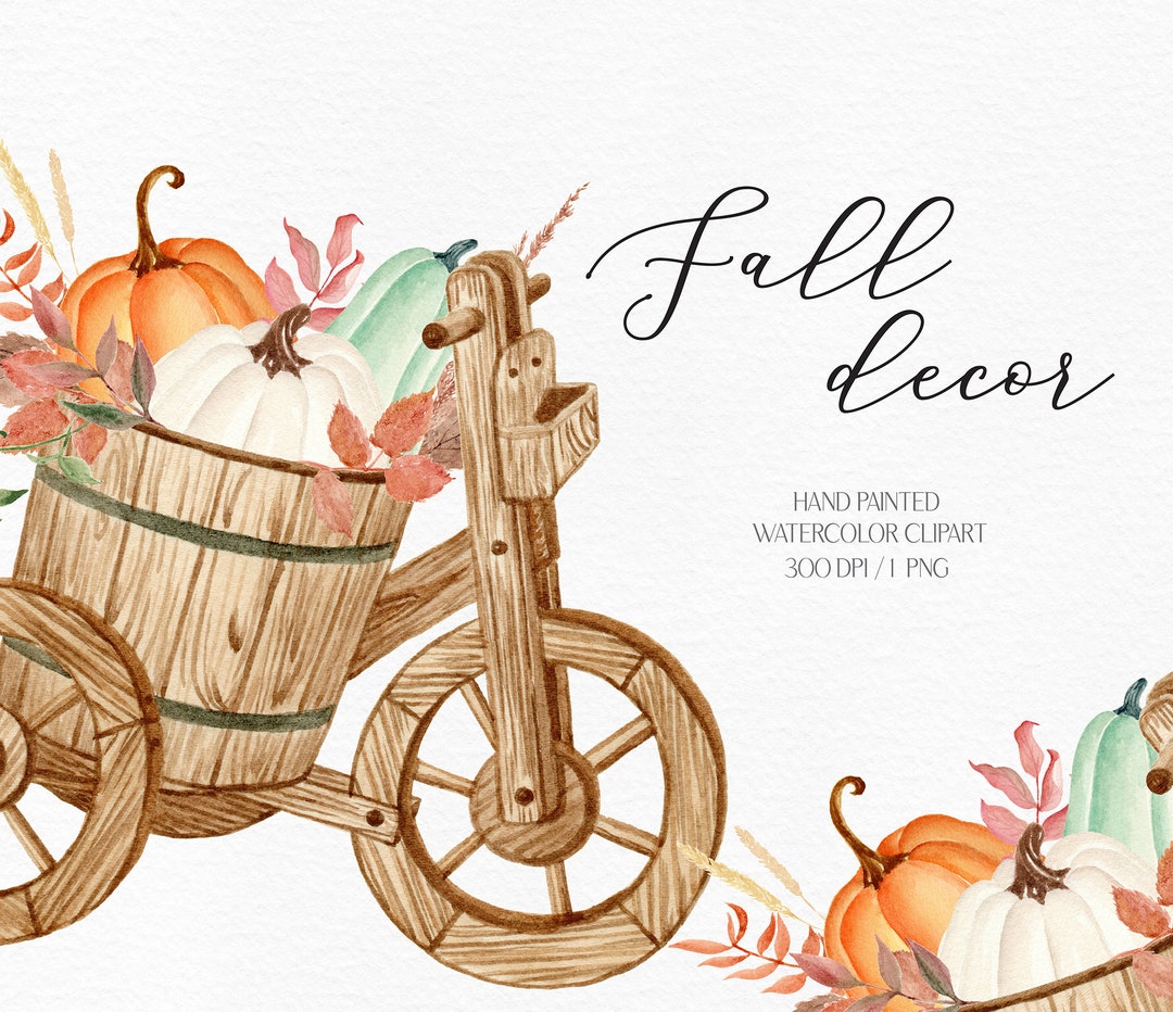 Watercolor Fall Decor Clipart Autumn Clipart Thanksgiving Clipart ...