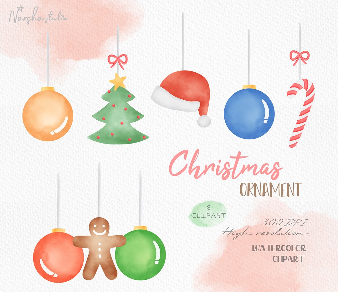 Christmas Ornament Clipart/ Christmas Balls/ Christmas Graphics/ Xmas ...