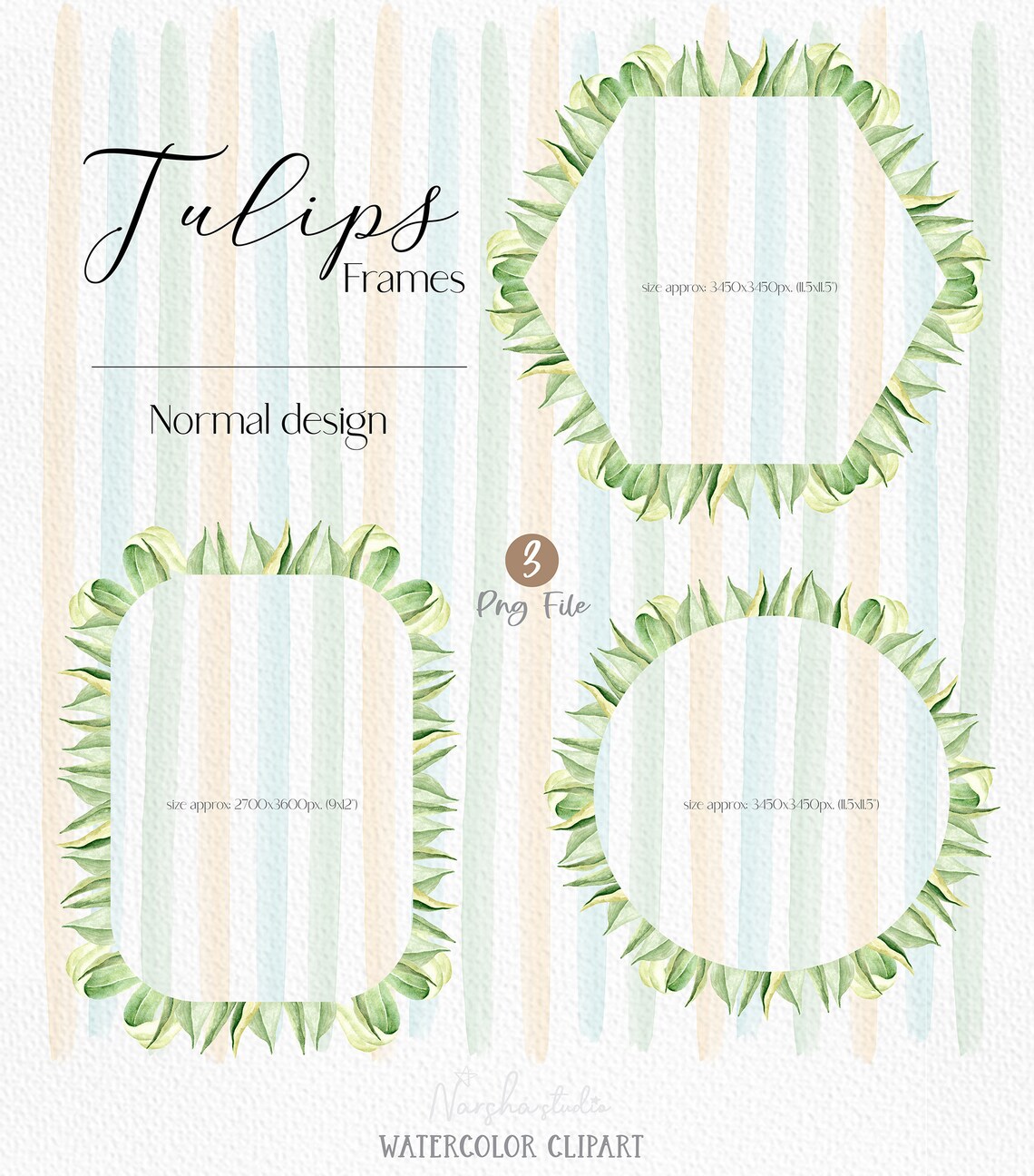 Spring Pink Tulip Watercolor Clip Art/ Floral Clipart/ | Etsy