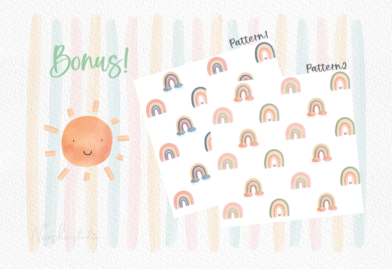 Watercolor Boho Rainbow Clip Art/ Boho Clipart/ Rainbow Png/ | Etsy