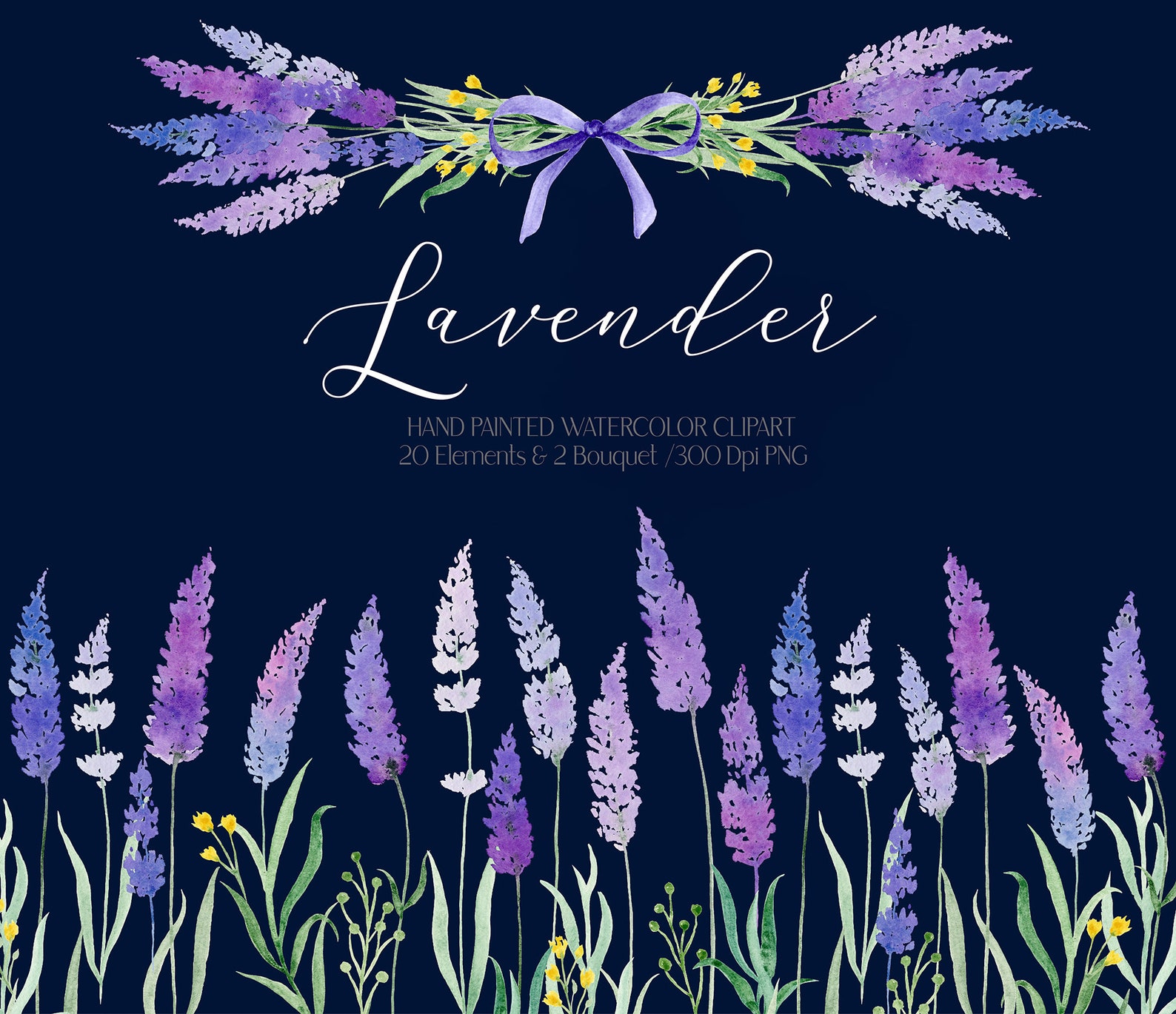 Watercolor Lavender Flowers Clipart. Lavender Art Lavender - Etsy